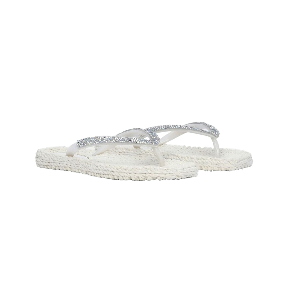 Creme flip flop with rhinestones – ODYL design